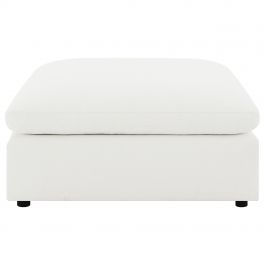 Raleigh Boucle Upholstered Ottoman Ivory